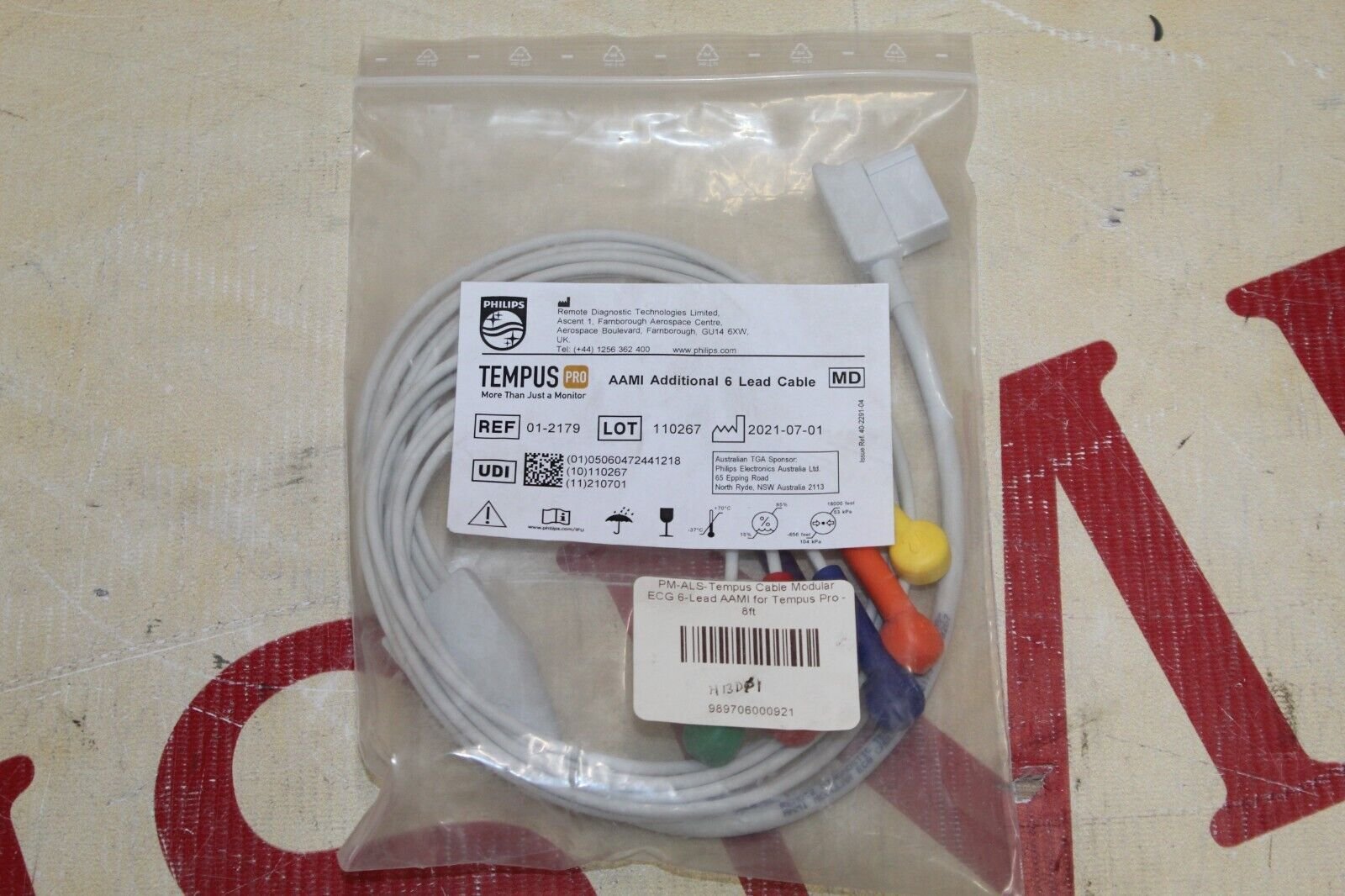 Philips Tempus Aami Additional 6 Lead Cable 01-2179 – JS Medical Equipment
