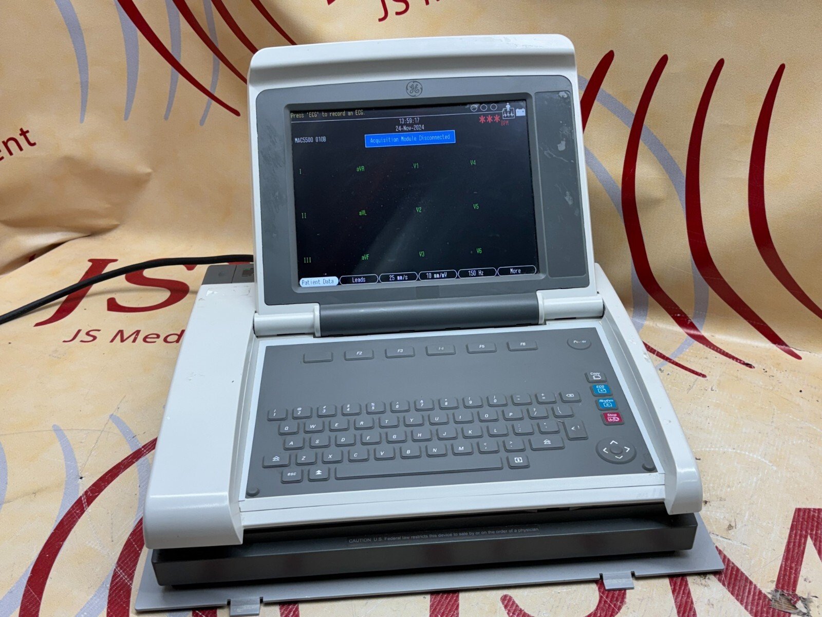 GE MAC 5500 HD Resting Electrocardiogram System ECG Machine with Color ...