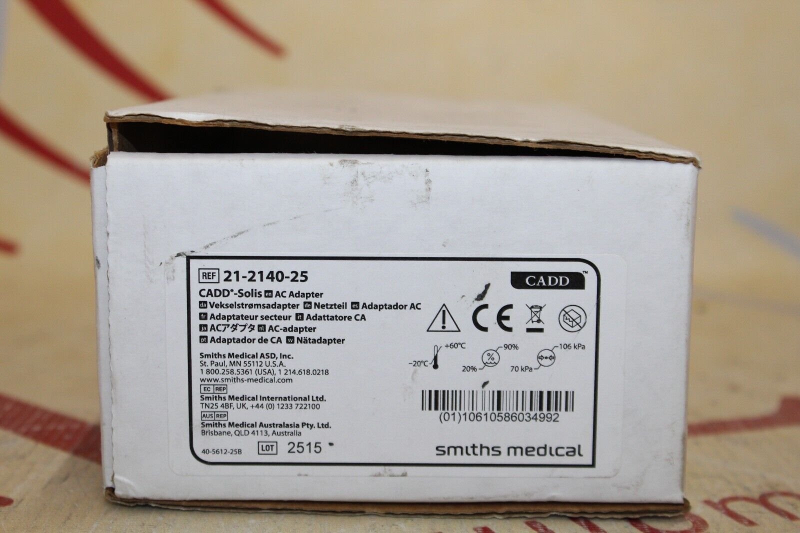 Smiths Medical REF 21-0270-25, CADD Solis AC Adapter – JS Medical Equipment