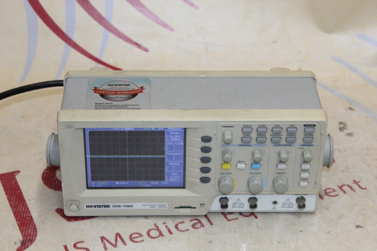 Insek GDS-1062A Oscilloscope Digital Storage – JS Medical Equipment