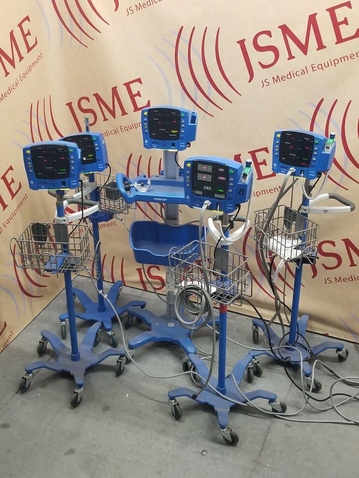 GE Carescape Dinamap V100 Vital Signs Monitor on Rolling Stand -LOT OF ...